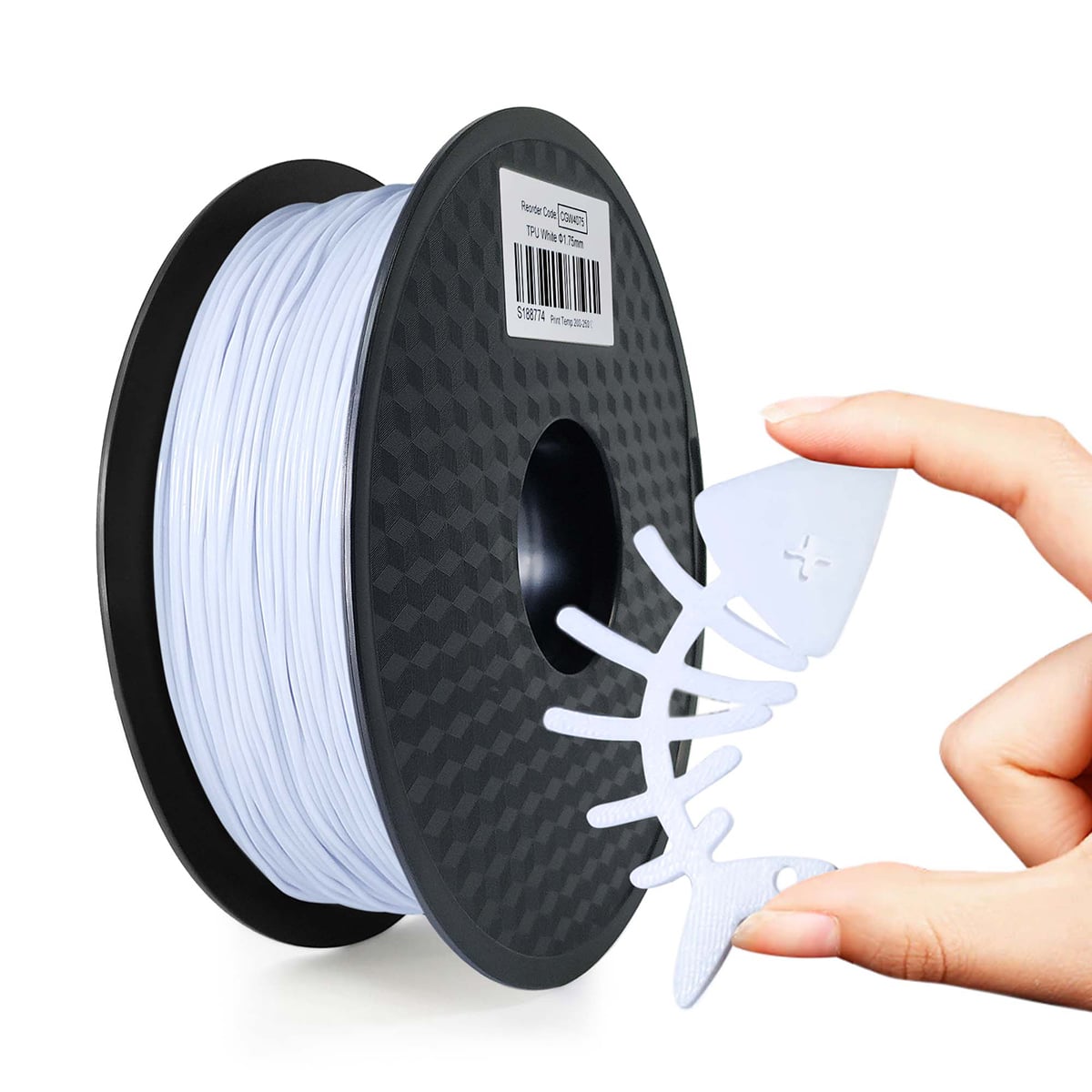 1 x TPU 3D Filament 1.75mm White - 1KG - InkStation