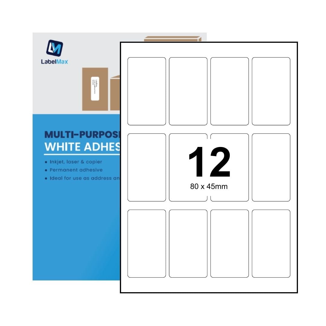 100 Sheets A4 White Self Adhesive Paper Laser Inkjet Sticker Labels 80 ...