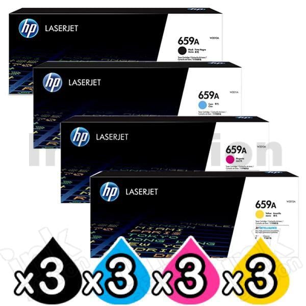 HP 3 Sets of 4 Pack 659A W2010A-W2013A Genuine Toner Cartridges Combo ...