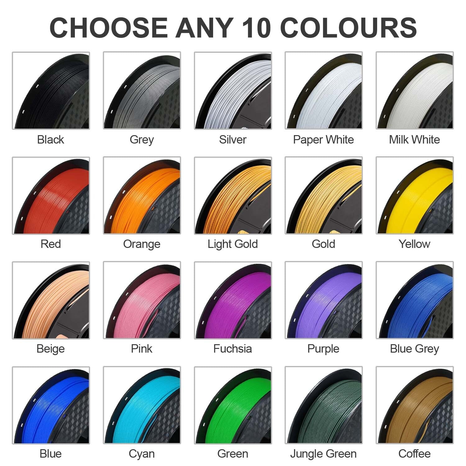ANY 10 PLA+ 3D Filament 1.75mm - 1KG per roll - InkStation