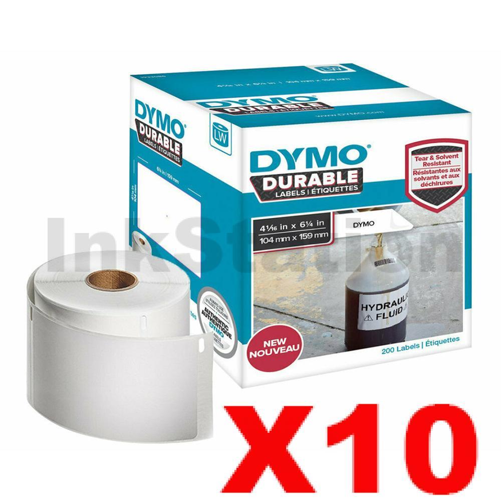 Dymo 10 x 1933086 Genuine Durable Industrial White Label Roll 104mm x ...