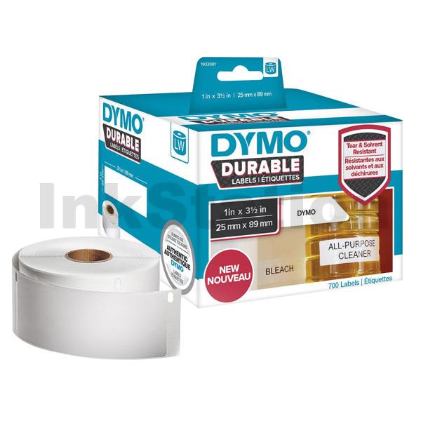 Dymo 1933081 Genuine Durable Industrial White Label Roll 25mm x 89mm ...