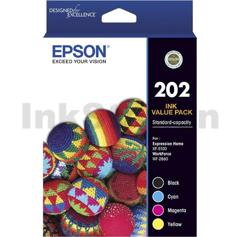 Epson 202 (C13T02N692) Value Pack Genuine Ink Cartridge [1BK,1C,1M,1Y ...