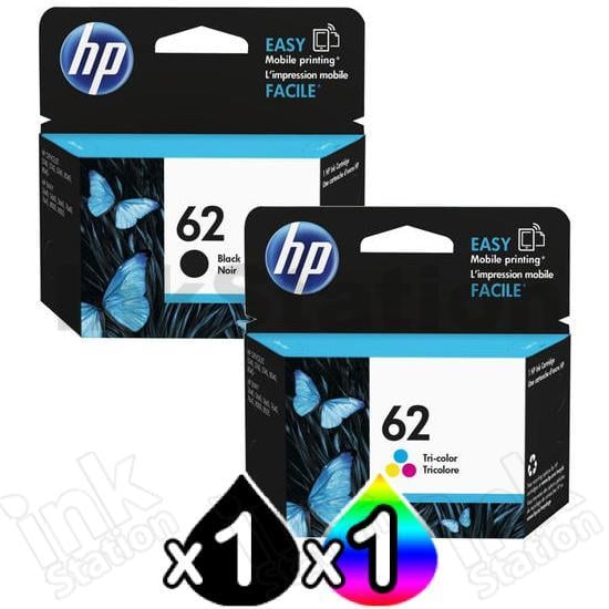 HP 2 Pack 62 Genuine Inkjet Cartridges C2P04AA + C2P06AA [1BK,1CL ...