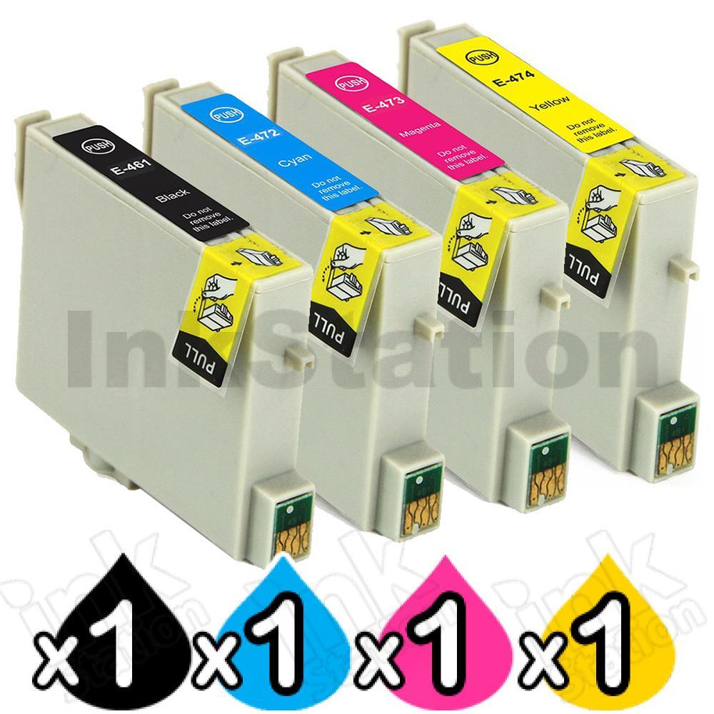 Epson 4 Pack Compatible for T0461,T0472-T0474 Ink Cartridges [1BK,1C,1M ...