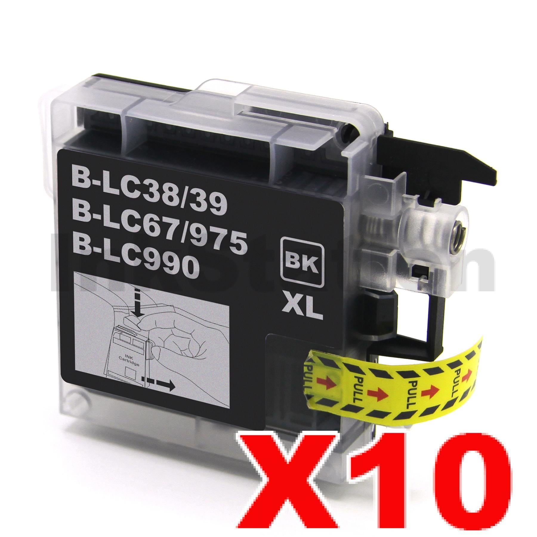 Brother 10 x Compatible LC-39BK Black Ink Cartridges (High-Capacity ...