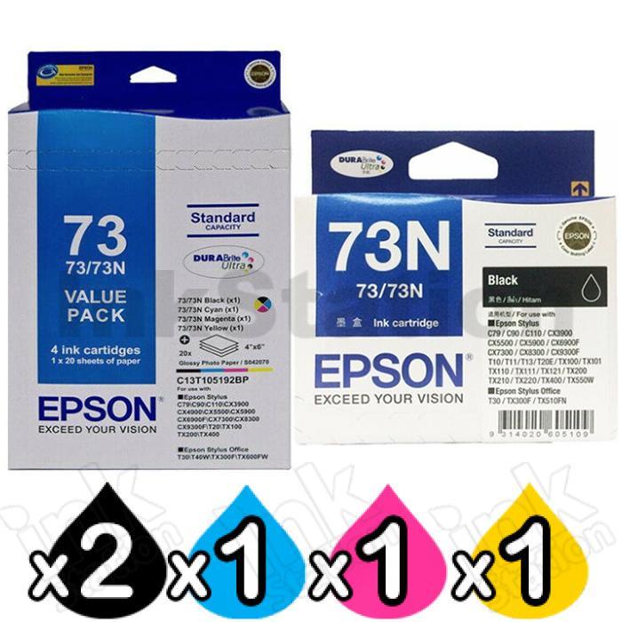 Epson 4 Pack Compatible 73N Series Ink Combo [T0731- T0734] [1BK,1C,1M,1Y] - Ink Cartridges ...