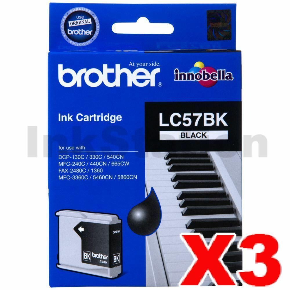 Brother 4 Pack Genuine LC-57 Ink Combo [BK+C+M+Y] - Ink Cartridges - InkStation