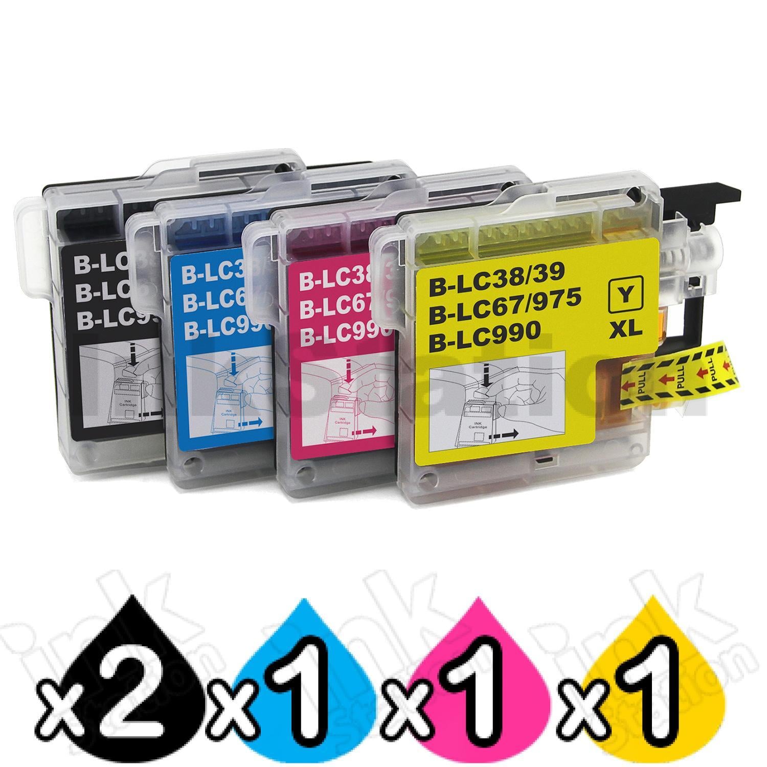 Brother 5 Pack Compatible LC-67 Ink Combo [2BK,1C,1M,1Y] - Ink ...