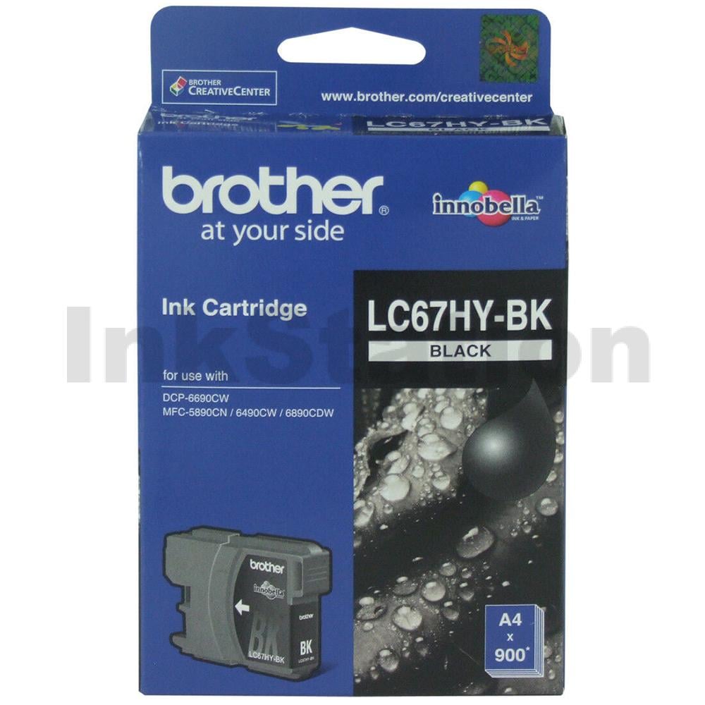 Brother Genuine LC-67HYBK High Yield Black Ink Cartridge - 900 pages ...