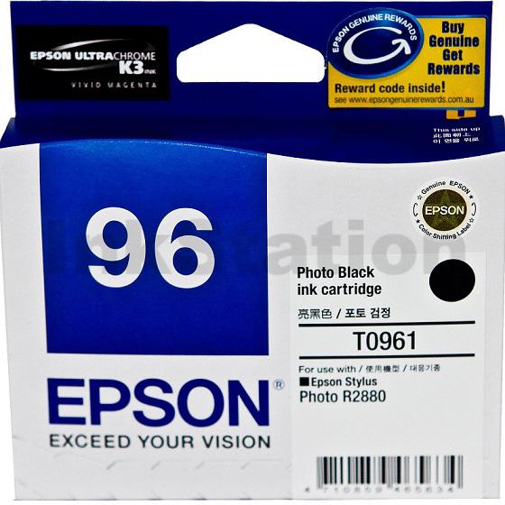 Epson Genuine T0961 Photo Black Ink Cartridge - 495 pages [C13T096190 ...