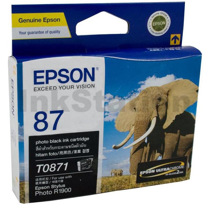 Epson 87 T0871 Photo Black Genuine Ink Cartridge - 5,630 pages ...