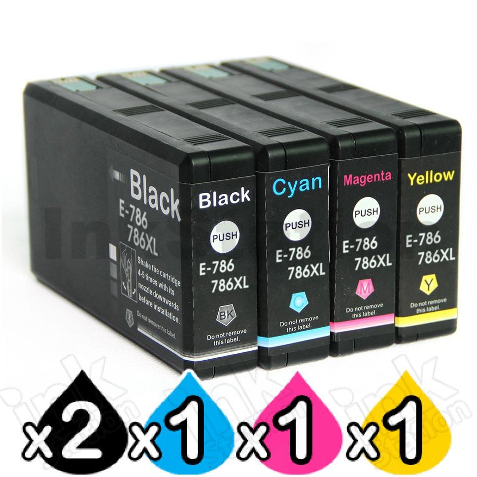 Epson 5 Pack Compatible for 786XL Ink Cartridge [C13T787192-C13T787492 ...
