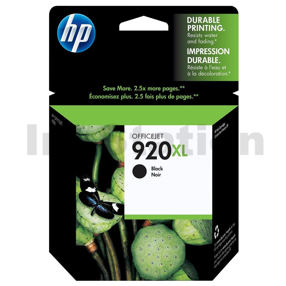 HP 920XL Genuine Black High Yield Inkjet Cartridge CD975AA - Ink ...