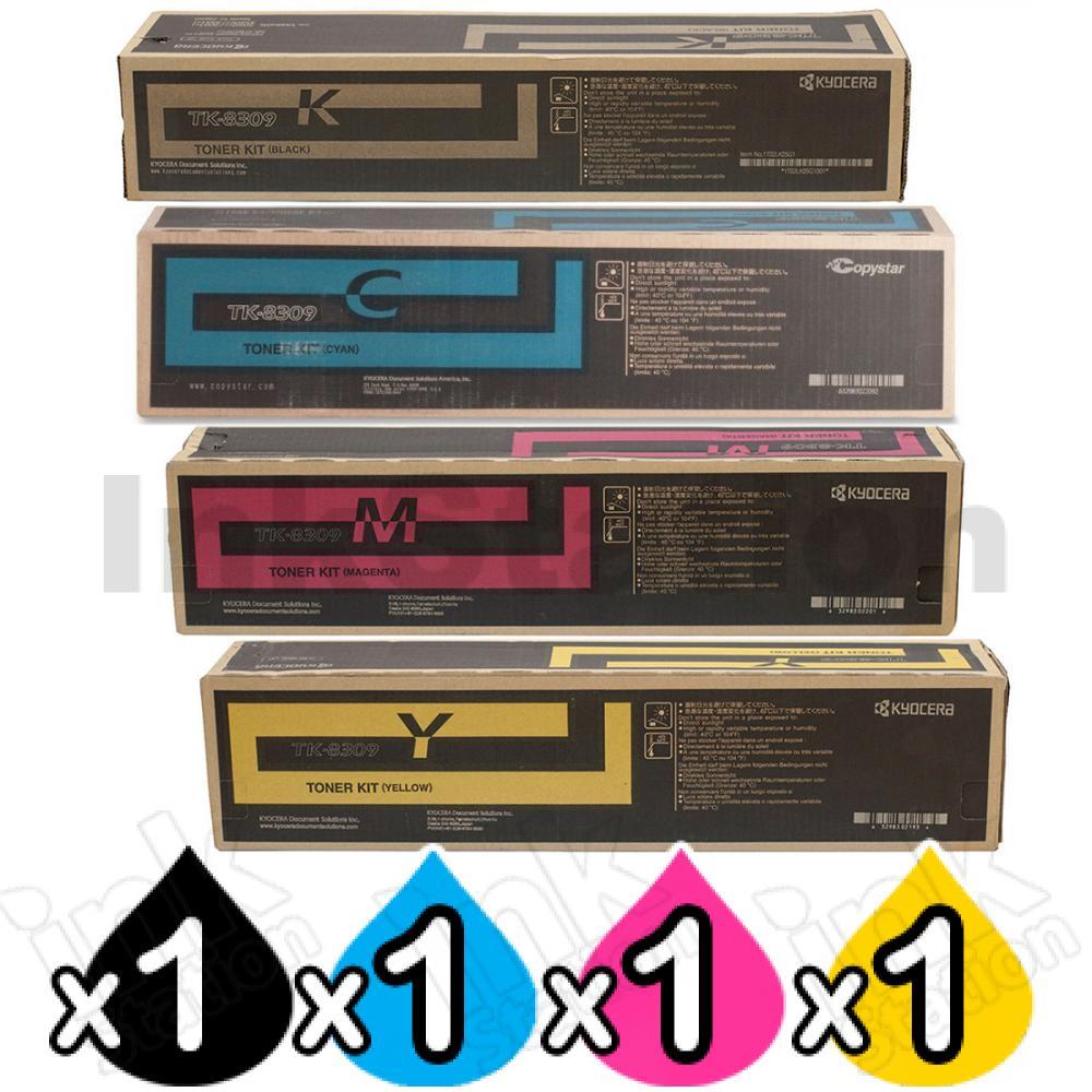 Kyocera 4 Pack Genuine TK-8309 Toners TASKalfa 3050ci, TASKalfa 3550ci - Toner Cartridges ...