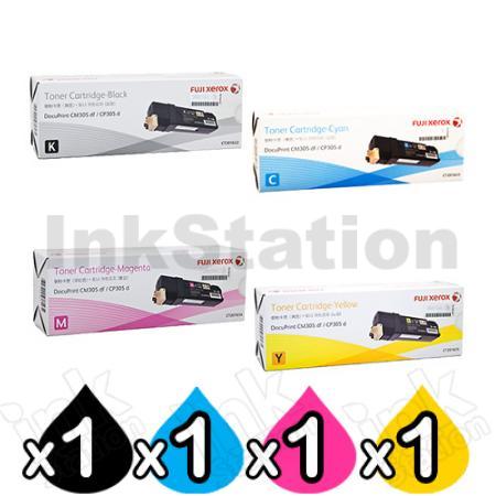 Fuji Xerox 4 Pack DocuPrint CP305d,CM305df Genuine Toner Cartridges ...
