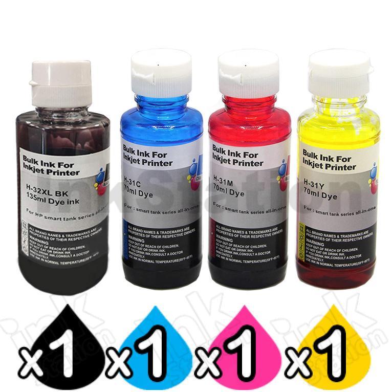 HP 4 Pack 32XL + 31 Compatible Ink Bottle 1VV24AA 1VU26AA-1VU28AA [1BK ...