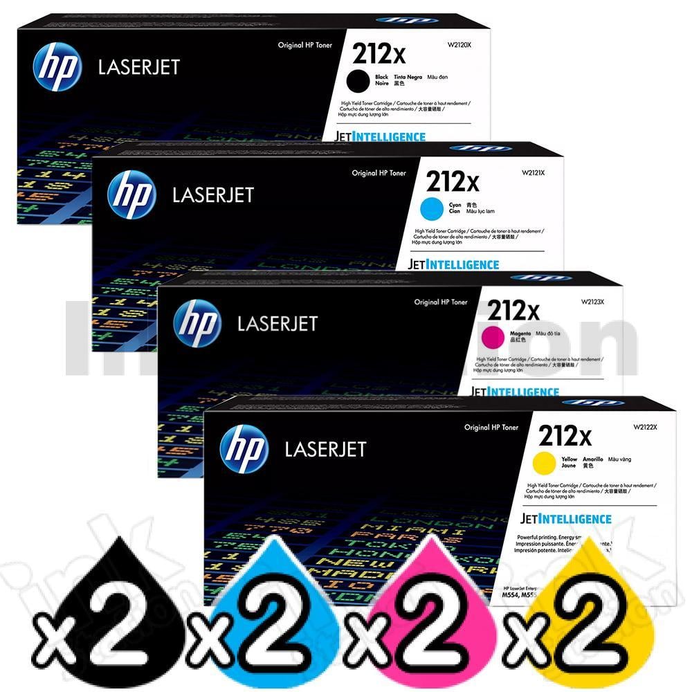 HP 2 Sets of 4 Pack W2120X-W2123X (212X) Genuine High Yield Toner ...