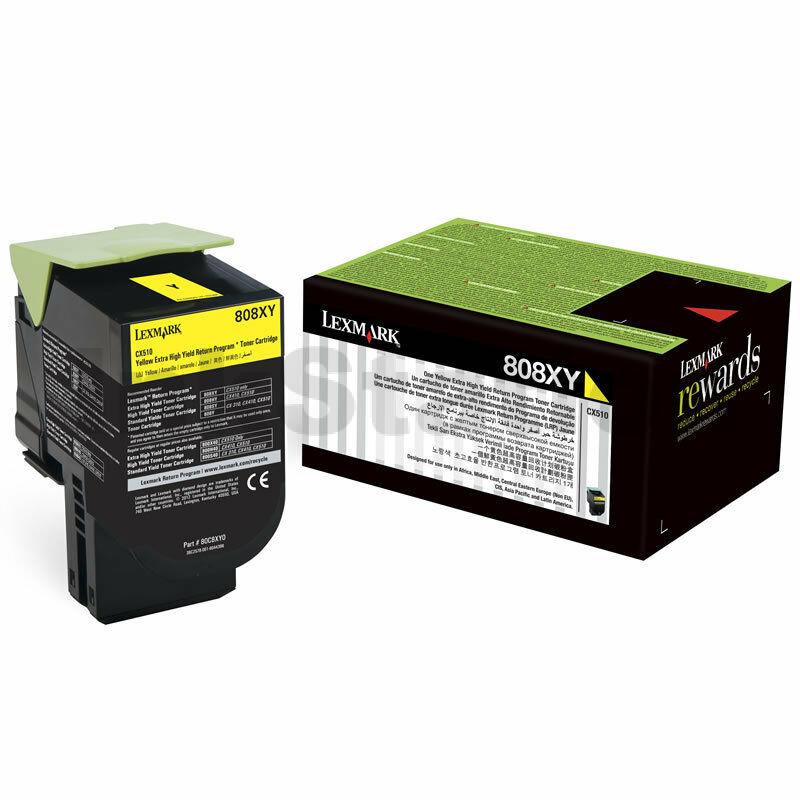 Lexmark (80C8XY0) Genuine CX510 Yellow Extra High Yield Toner Cartridge ...