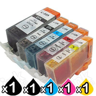 Canon 5-Pack PGI-525, CLI-526 Compatible Inkjet (with Chip) [1BK,1PBK ...