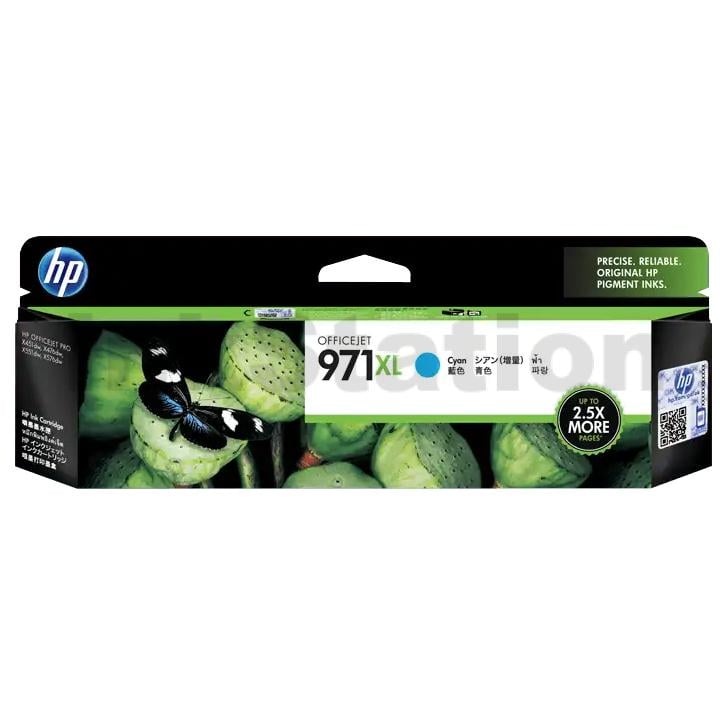 HP 971XL Genuine Cyan High Yield Inkjet Cartridge CN626AA - 6,600 Pages ...