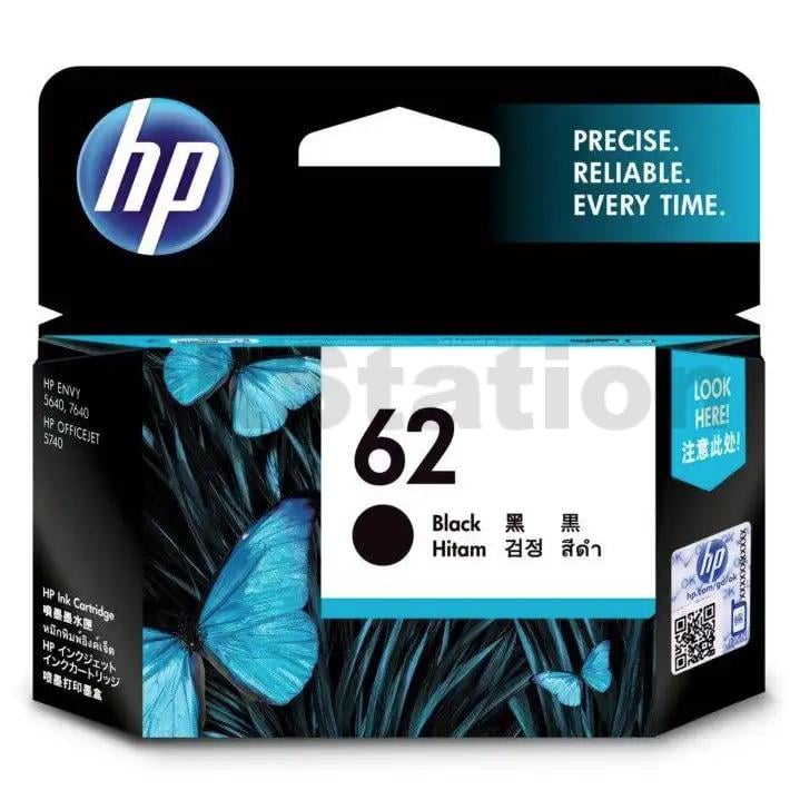HP 62 Genuine Black Inkjet Cartridge C2P04AA - 200 Pages - Ink ...