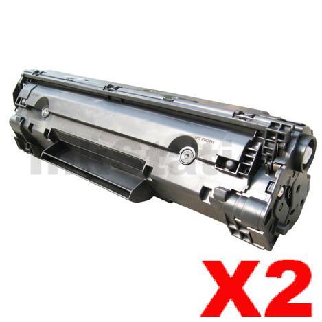 HP 2 x CB436A (36A) Compatible Black Toner Cartridge - 2,000 Pages ...