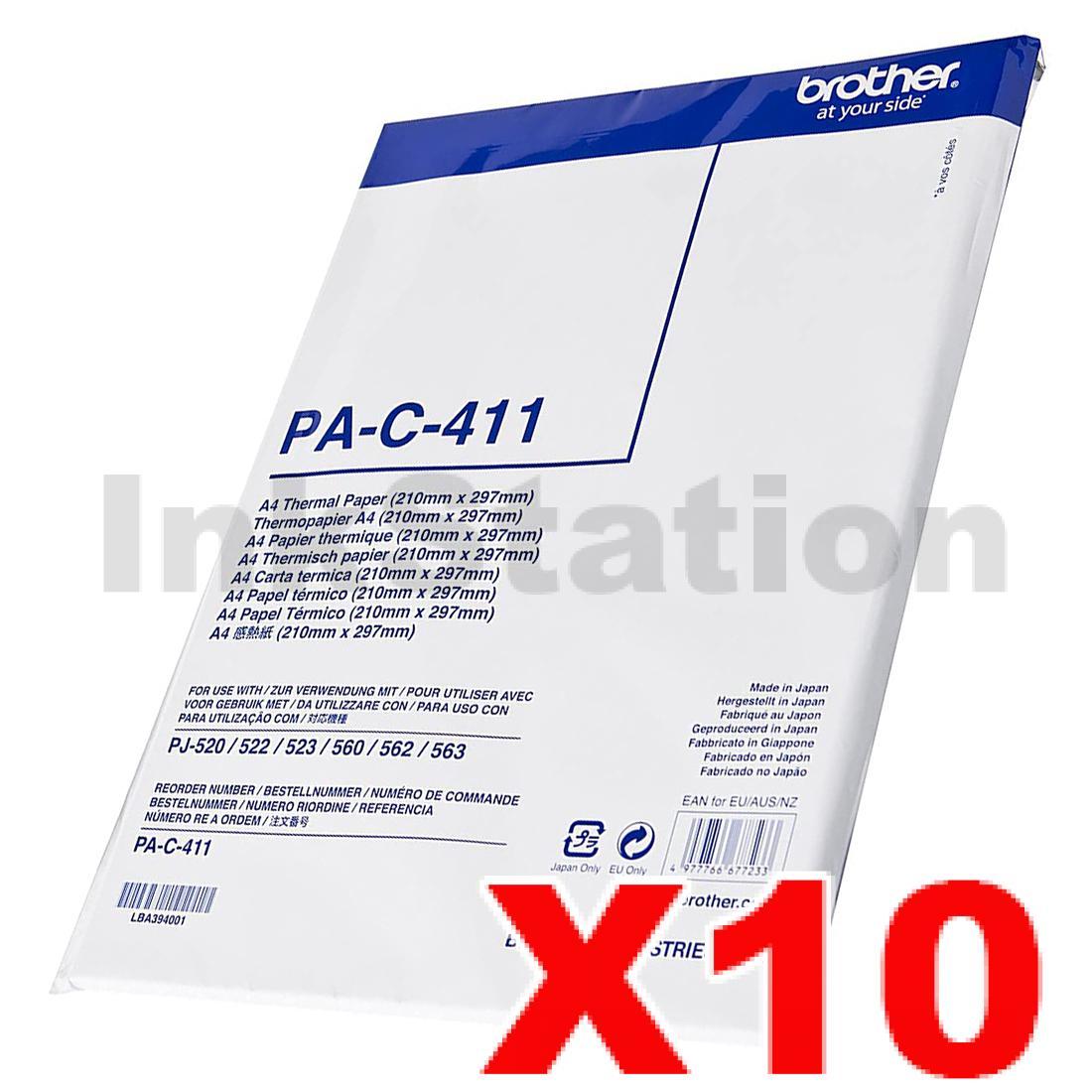 Brother 10 x Genuine PA-C-411 A4 Mobile Thermal Paper PAC411 - Mobile ...