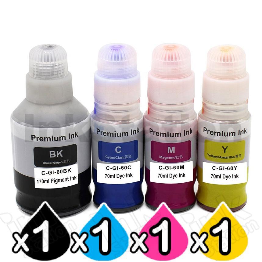 Canon 4-Pack Compatible GI60 Ink Bottle [1BK,1C,1M,1Y] - Ink Cartridges ...