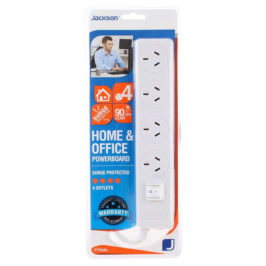 Jackson 1RU 6 Outlet 19 inch Rack Mounted Surge Protected Powerboard ...