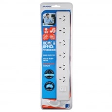 Jackson 1RU 6 Outlet 19 inch Rack Mounted Surge Protected Powerboard ...