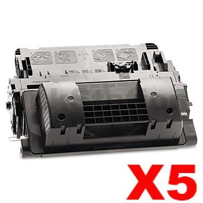 HP 5 x CE390X (90X) Compatible Black High Yield Toner Cartridge ...