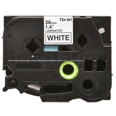 Brother Compatible TZe-261 36mm Black Text on White Laminated Tape - 8 ...