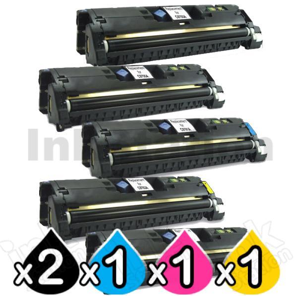 HP 5 Pack C9700A-C9703A (121A) Compatible Toner Cartridges [2BK,1C,1M ...