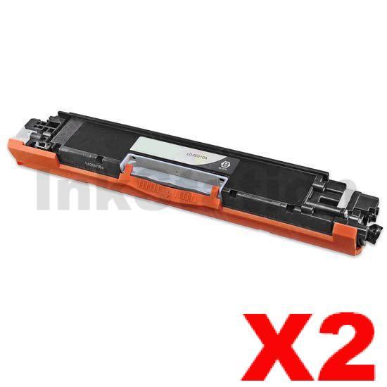 HP 2 x CE310A (126A) Compatible Black Toner Cartridge - 1,200 Pages ...