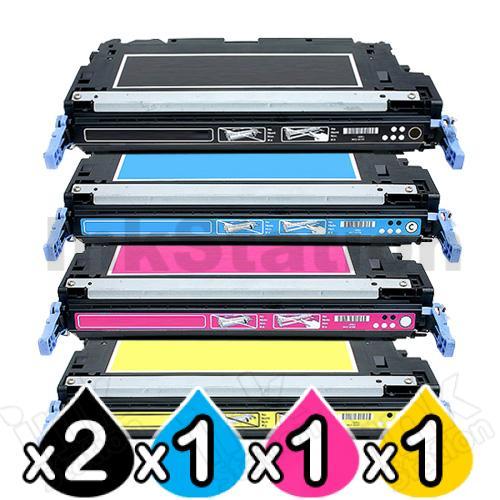 HP 5 Pack Q6470A-Q6473A (501A/502A) Compatible Toner Cartridges [2BK,1C ...