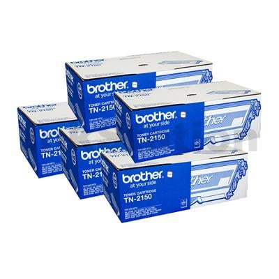 Brother 5 x Genuine TN-2150 Toner - 2,600 pages - Toner Cartridges ...