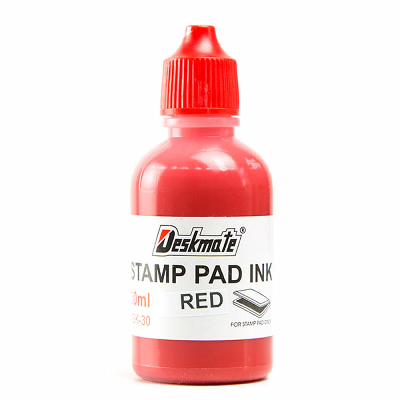 Deskmate Stamp Pad Refill Ink 30mL - Red 40015 - InkStation