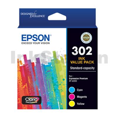 Epson 302XL (C13T01Y792) Genuine High Yield Ink Cartridge Value Pack ...