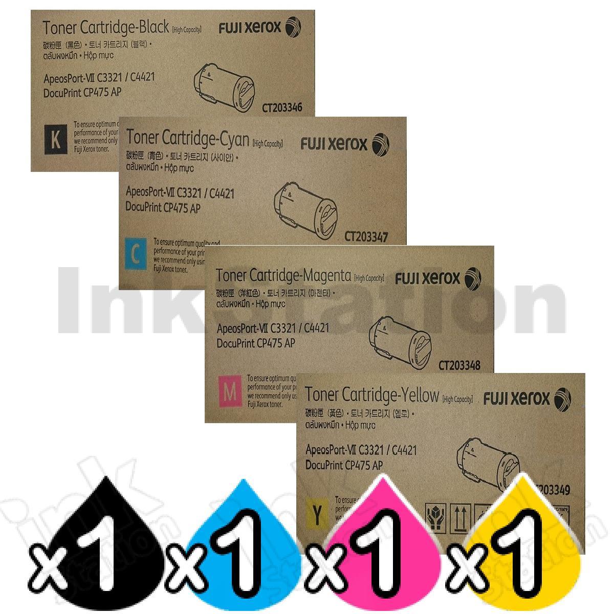 Fuji Xerox 4 Pack Compatible ApeosPort-VII C4421 / C3321, DocuPrint ...