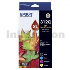 Epson 4 Pack 312XL Genuine High Yield Inkjet Cartridge Combo [1BK,1C,1M ...