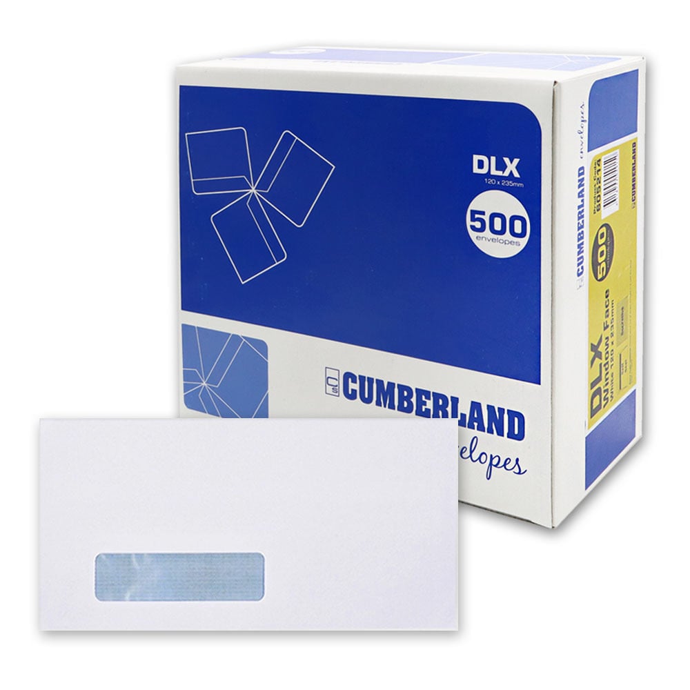 500PCS Self Seal DLX Envelopes Window Face 120 x 235mm Secretive White ...