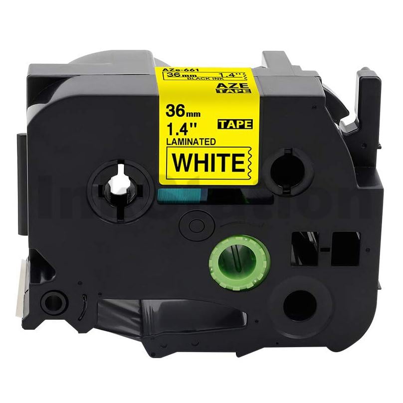 Brother Compatible TZe-661 36mm Black Text on Yellow Laminated Tape - 8 ...