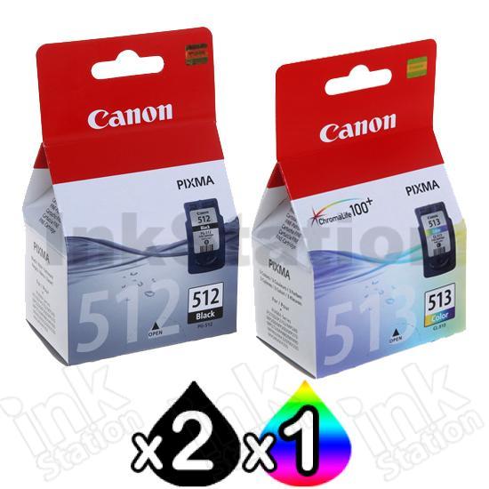 Canon 3 Pack PG-512 CL-513 Genuine High Yield Inkjets [2BK,1C] - Ink ...
