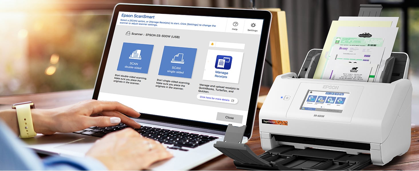 Epson RapidReceipt RR-600W Wireless A4 Desktop Scanner (B11B258505 ...