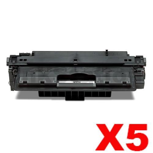 HP 5 x Q7570A (70A) Compatible Black Toner Cartridge - 15,000 Pages ...