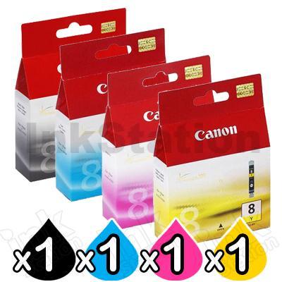 Canon 4 Pack Genuine CLI-8 Inkjet Set [BK+C+M+Y] - Ink Cartridges ...