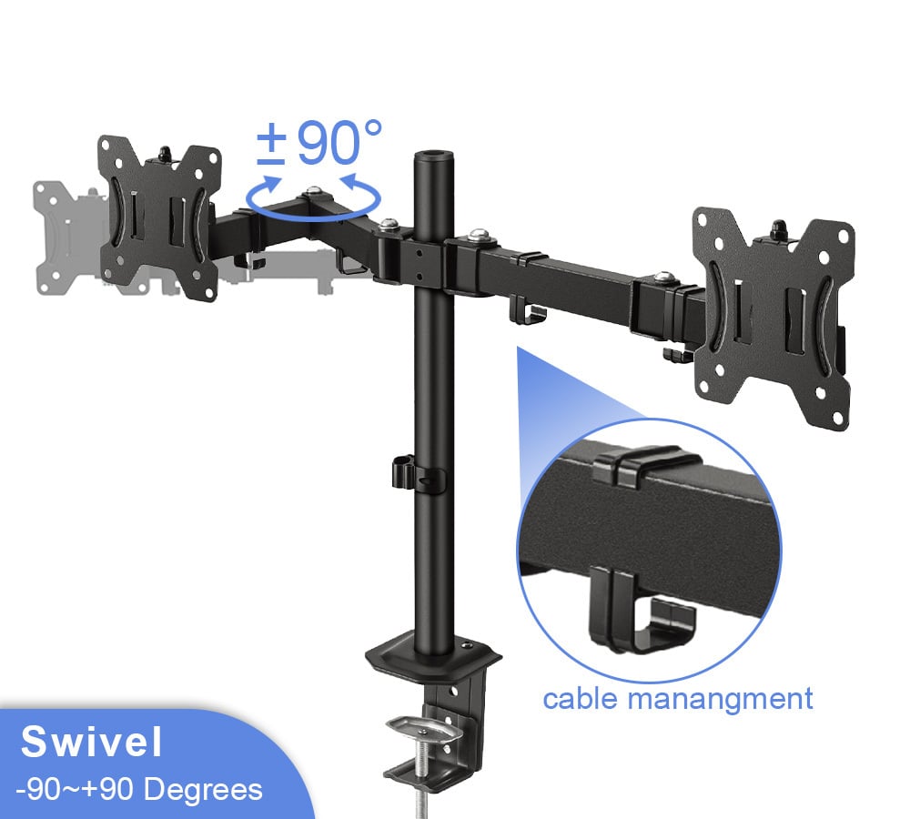 Dual Monitor Desk Mount Bracket Suitable for 13-32 Inch LED LCD Screens ...
