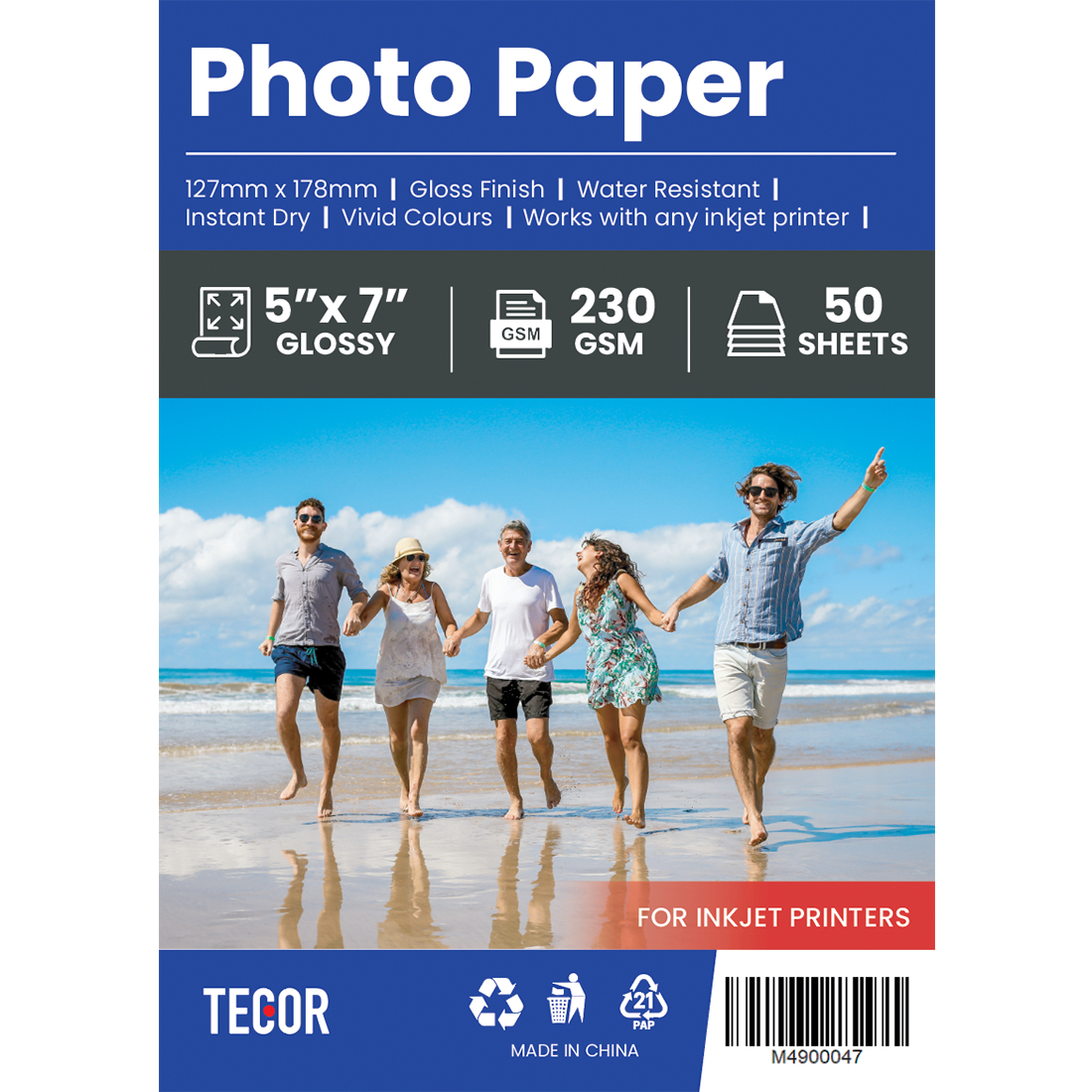 Glossy Cast Coated Photo Paper 230GSM 5 x 7 inches for Inkjet Printers ...