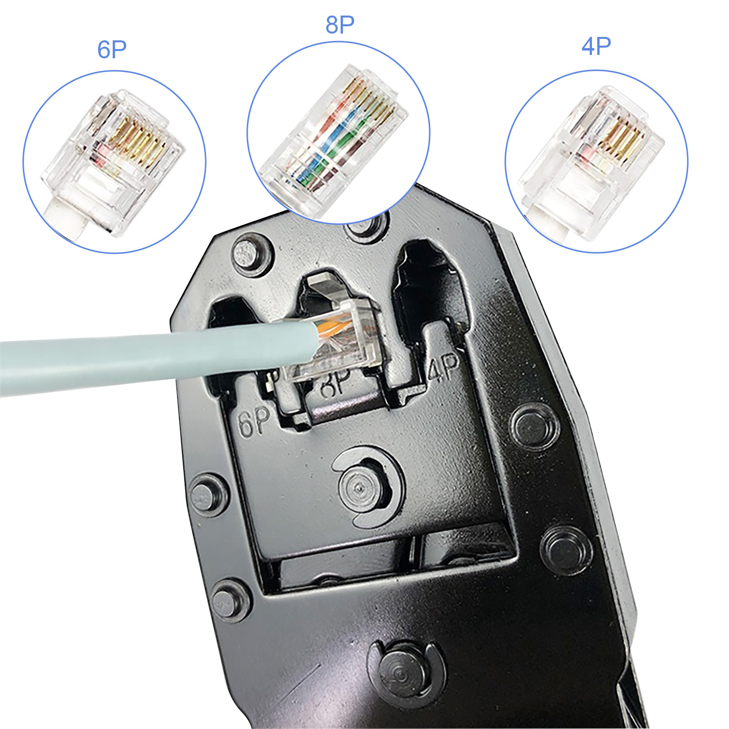 Network Cable Plier Modular Crimping Tool With Stripper - InkStation